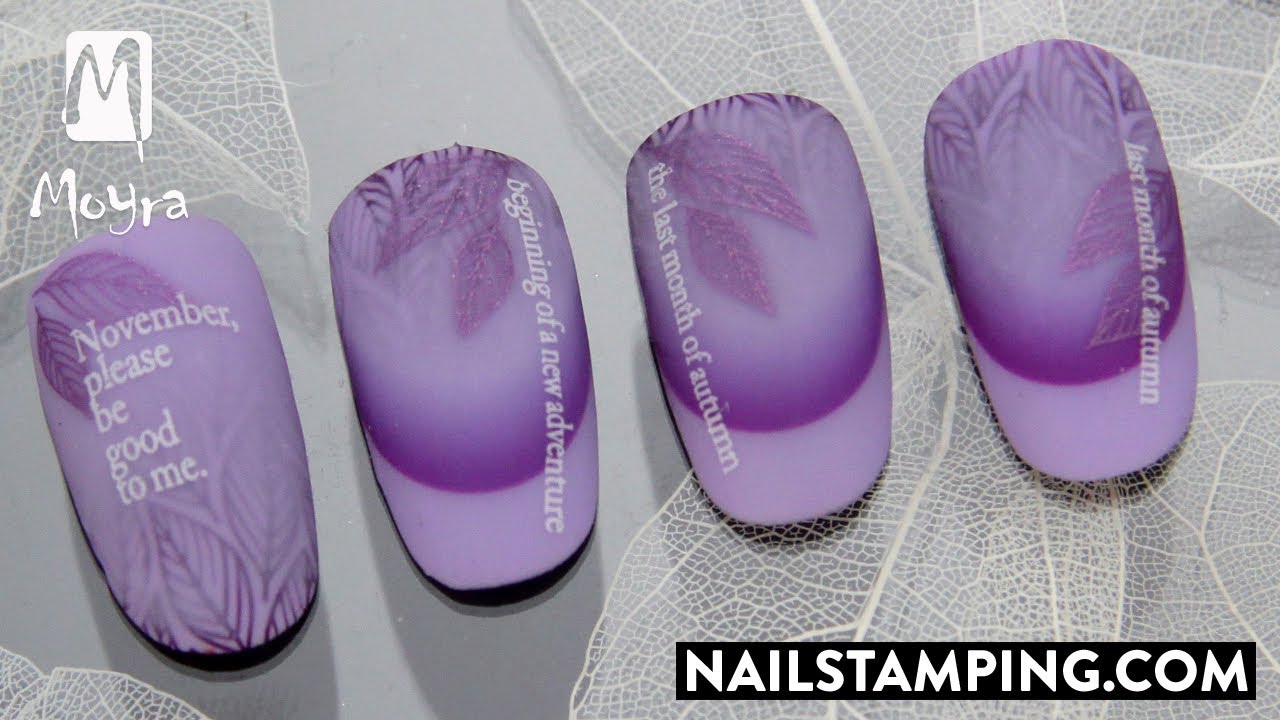 Extremely flashy purple stamping and sticker nails (nailstamping.com ...