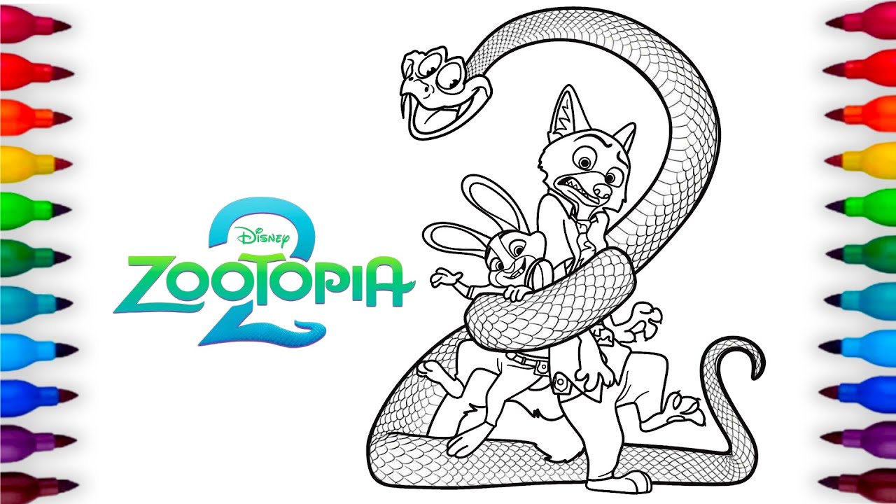 DISNEY Zootopia 2 Coloring Pages / How to Color Gary De'Snake, Nick ...
