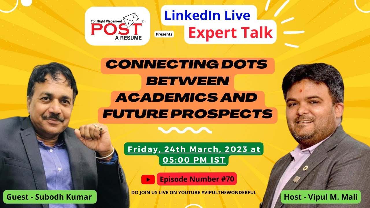 Episode#70 Expert Talk with Subodh Kumar on Connecting Dots between ...