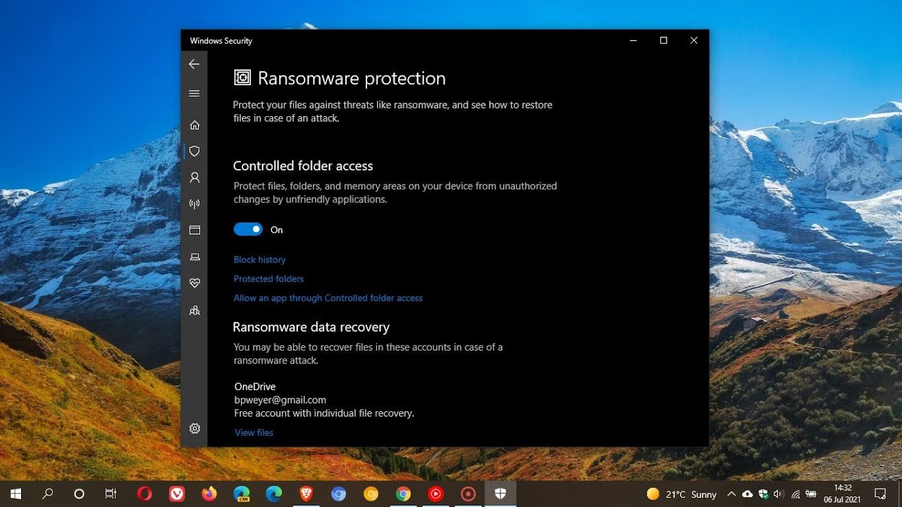 How to turn on Ransomware protection in Windows 10 - YouTube