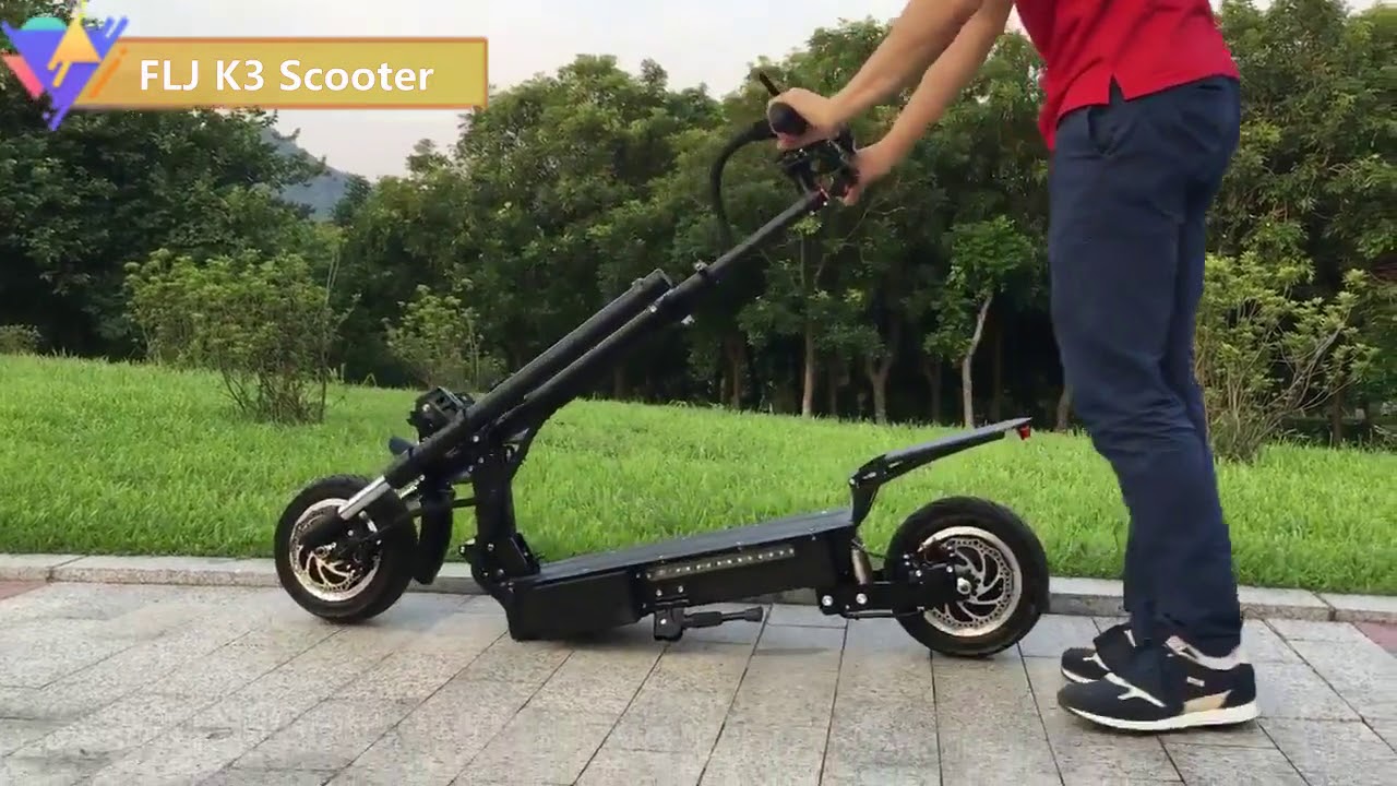 FLJ K3 electric scooter 3200W fat tire fast charge - YouTube