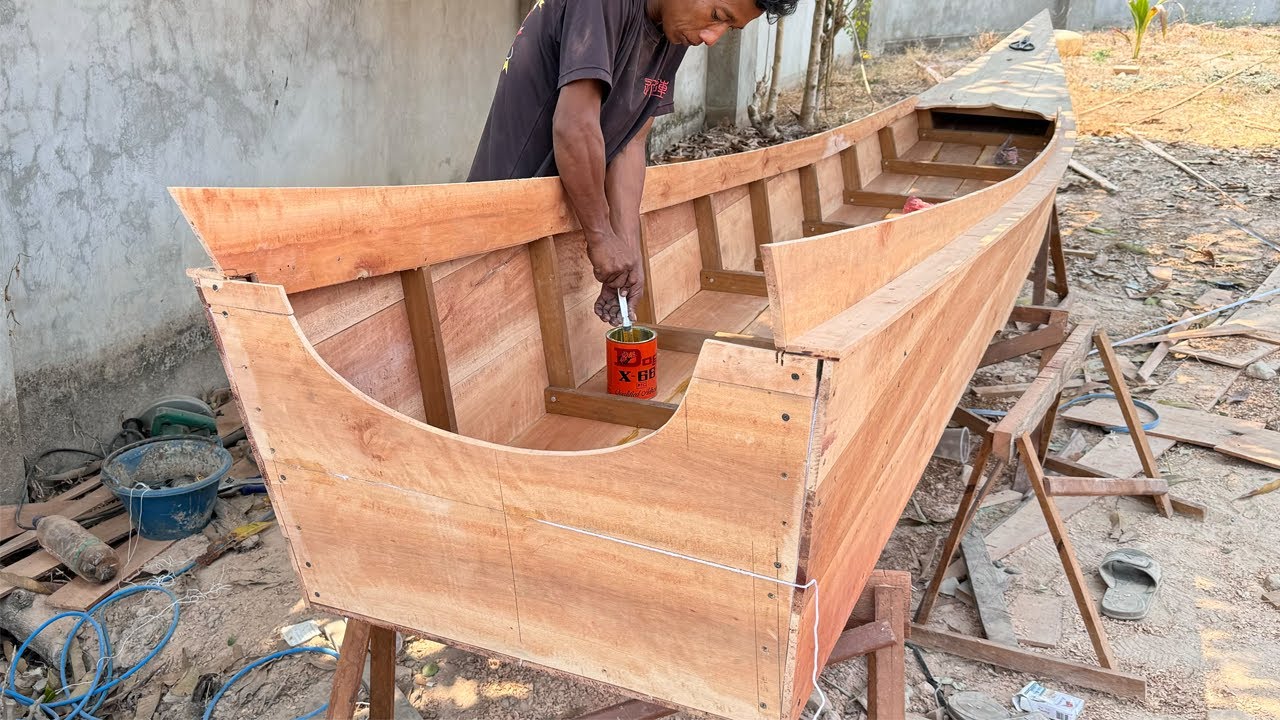 Homemade boat / How to build a boat from wood - YouTube