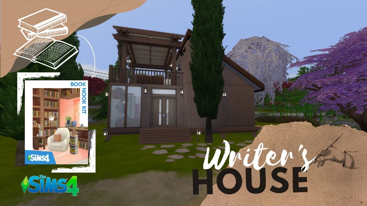 The Sims 4 : SpeedBuild Of A Writer's House l No CC | BOOK NOOK KIT ...
