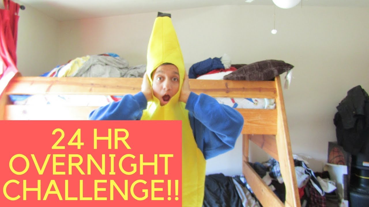 24 HOUR OVERNIGHT CHALLENGE!! - YouTube