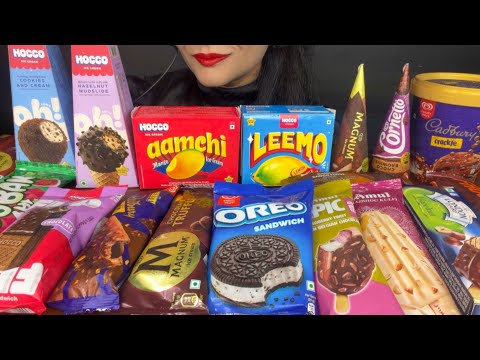 ASMR EATING CHOCOLATE ICECREAM,HOCCO AAMCHI,AMUL,KWALITYWALLS,MAGNUM,ICECREAM EATING CHALLENGE 