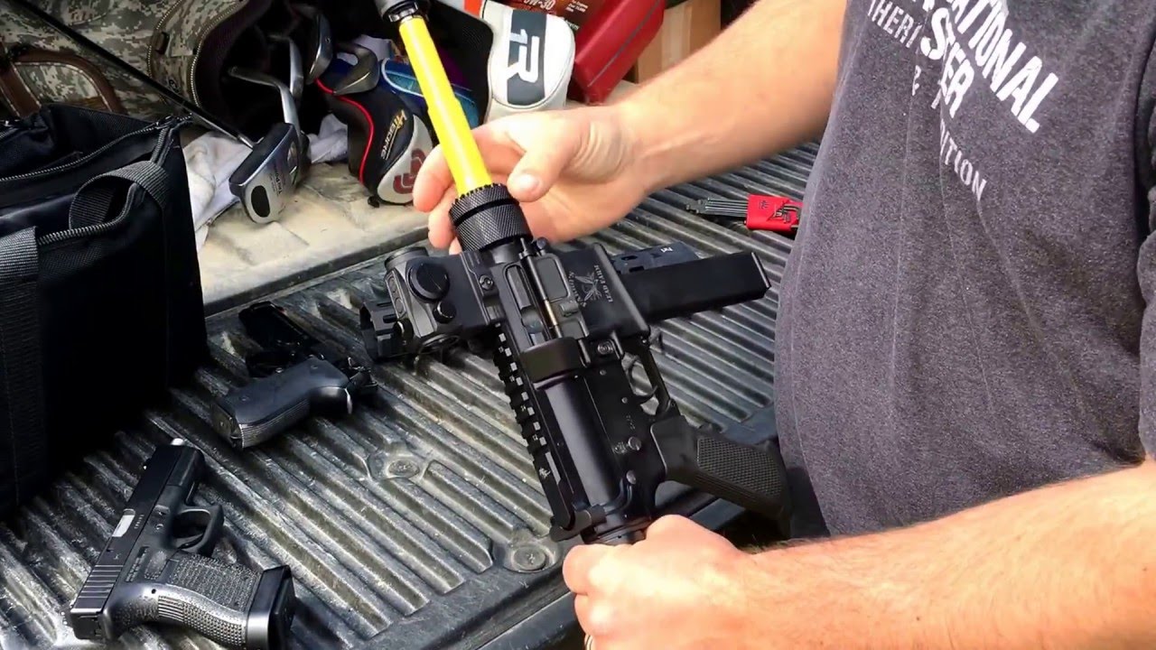 Midwest Industries SP rail with suppressor. - YouTube