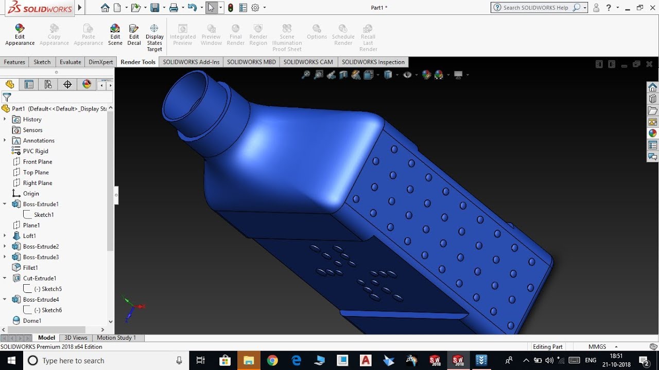 OIL CANE 3D DESIGN IN SOLIDWORKS - YouTube