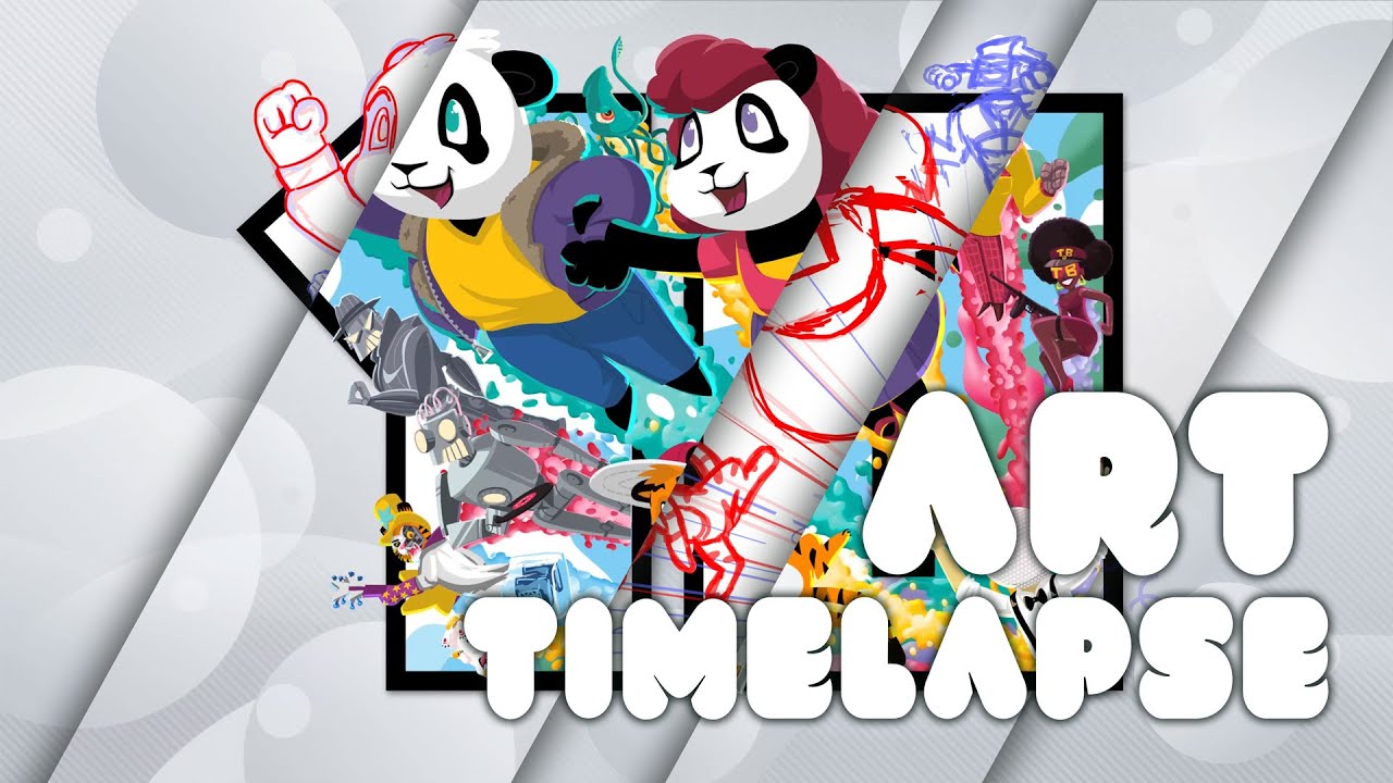 Funky Panda November Art Time-lapse - YouTube