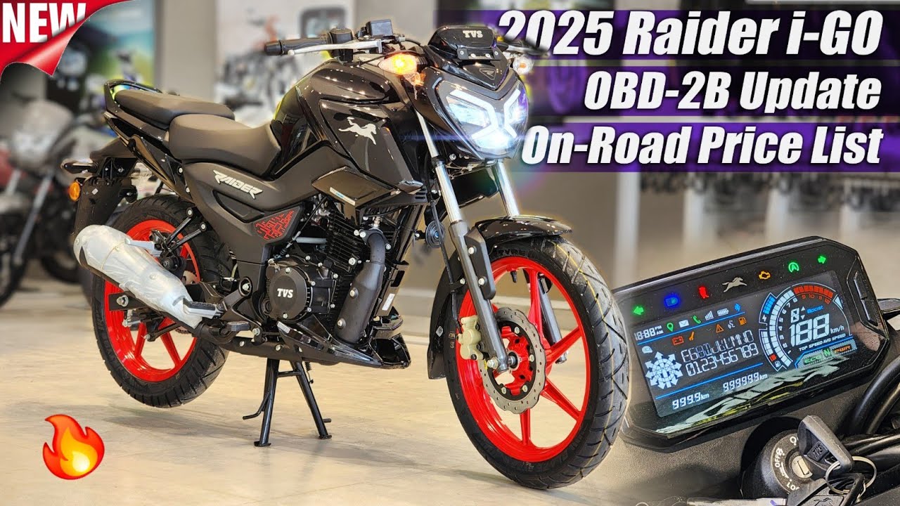 2025 TVS Raider iGO Black OBD2B Update | On Road Price List | Mileage ...