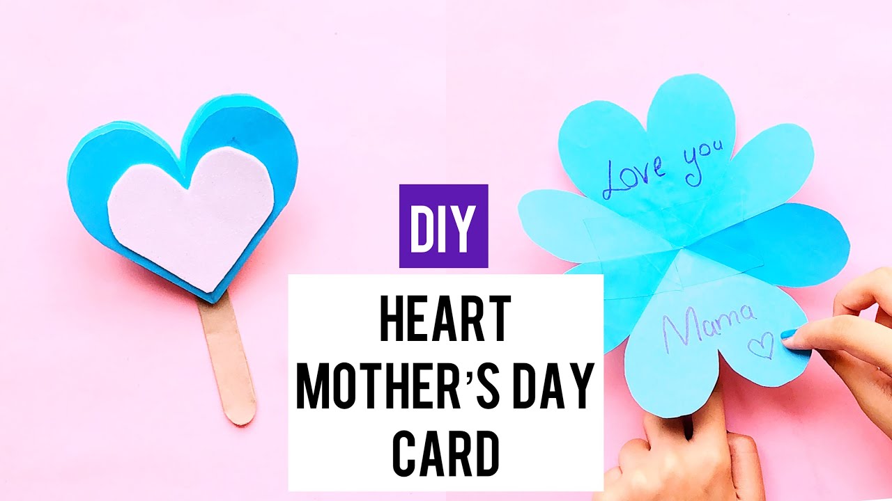 DIY Heart Mother's Day Card / Origami Birthday Card Ideas - YouTube