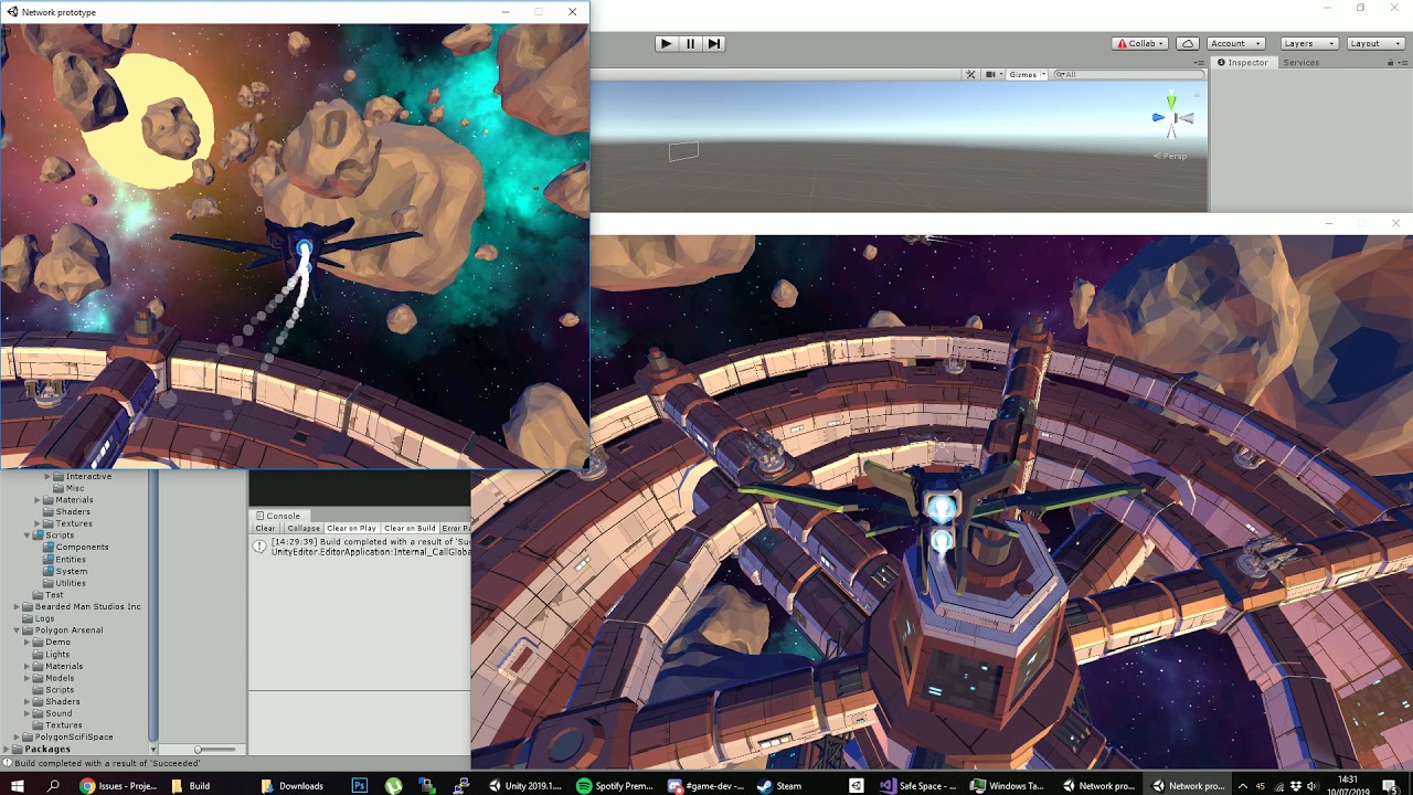 Unity MP space shooter - simple deathmatch prototype - YouTube