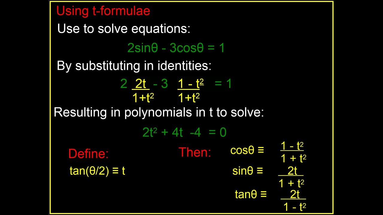 t-FORMULAE - USES - YouTube