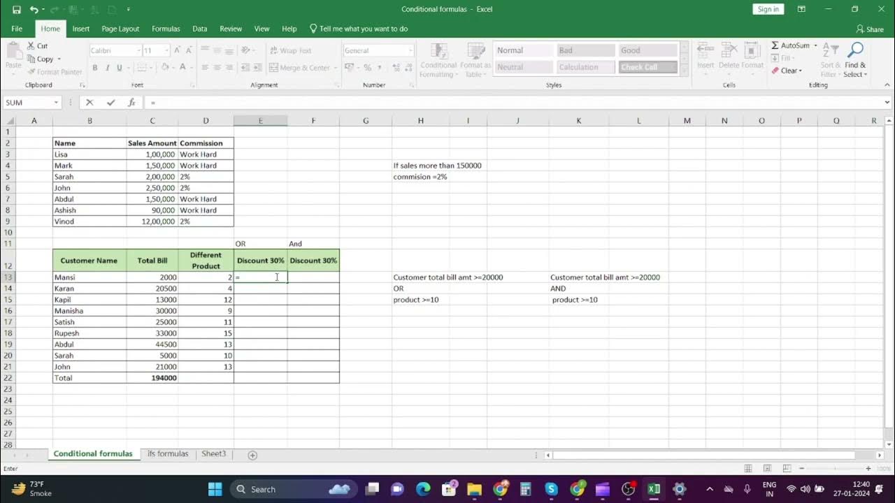 Excel Class Day 5 Conditional functions - YouTube