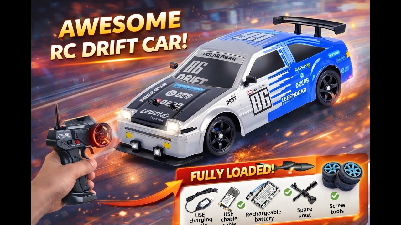 RC Drift Car 🚗 High Speed 2.4GHz Remote Control Car with Spray & Lights ...