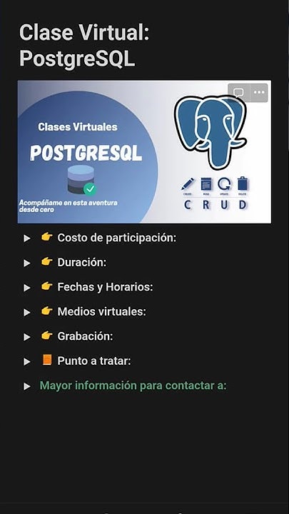 Clase Virtual de Base de datos PostgreSQL #clasevirtual #postgresql ...