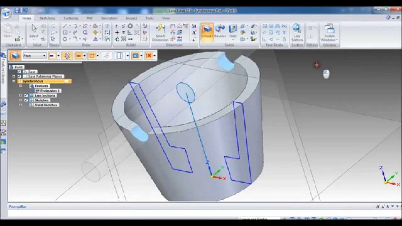 Screw jack solid edge st 6 - part 4 - cup HD - YouTube
