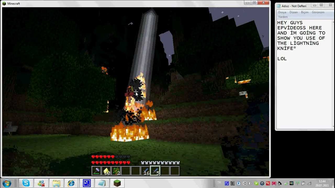 Minecraft Aether Mod Lightning Knife - YouTube