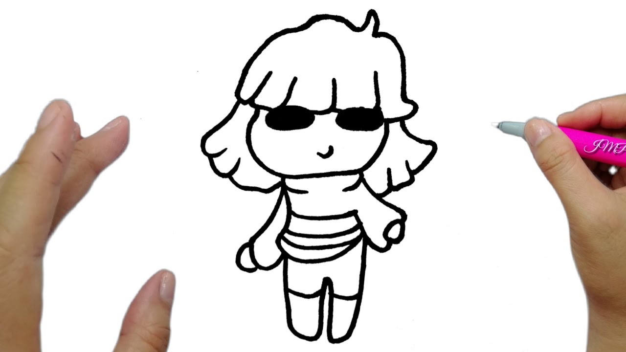 How to draw Frisk / How to draw a cute character / Drawing for kids ...