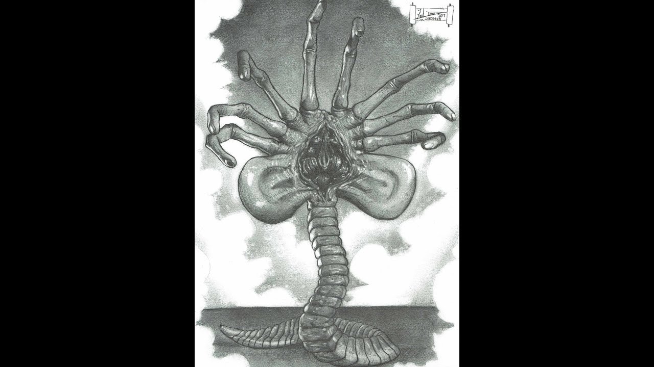 Face Hugger A Dredfunn Mechanical Pencil Drawing - YouTube