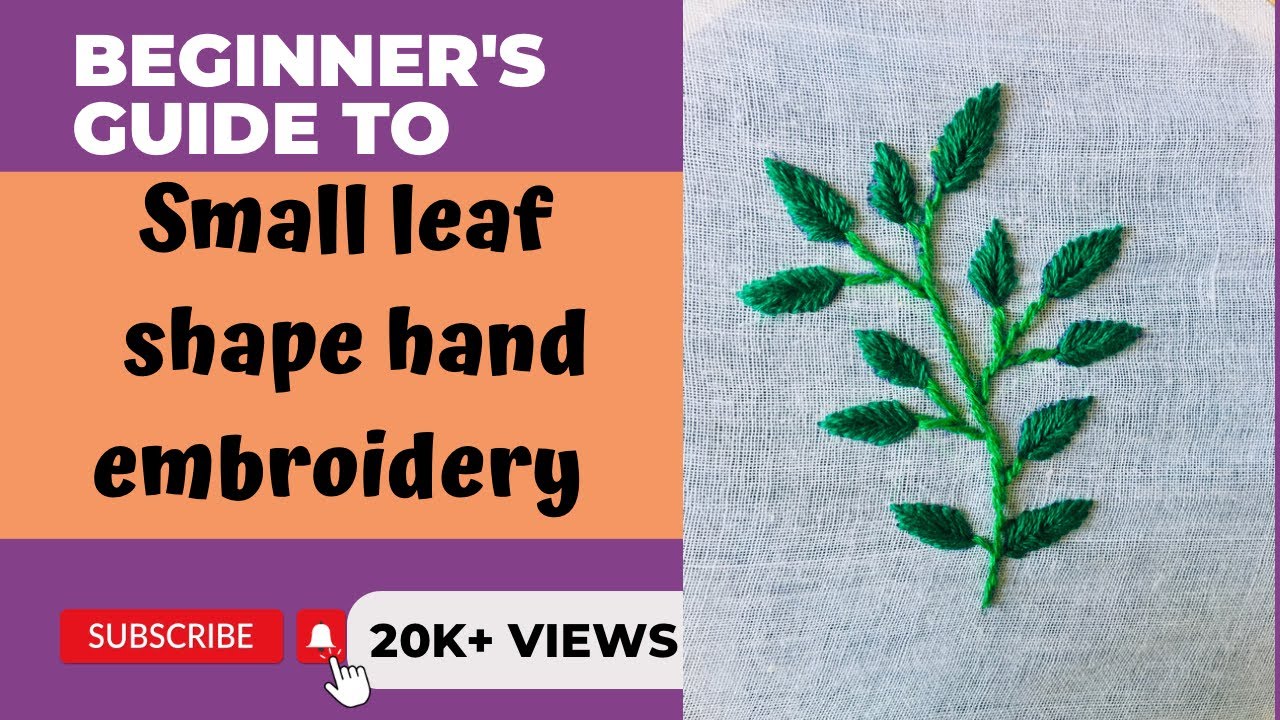 Easy small leaf stitch |leaf embroidery | basic leaf stitch for ...