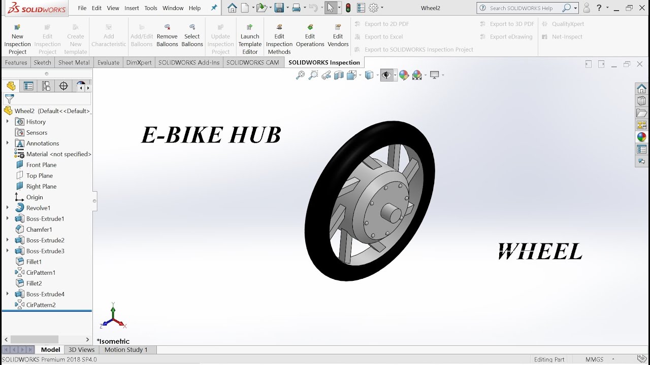 E-Bike hub motor wheel solid works 2018 | by Gowtham - YouTube
