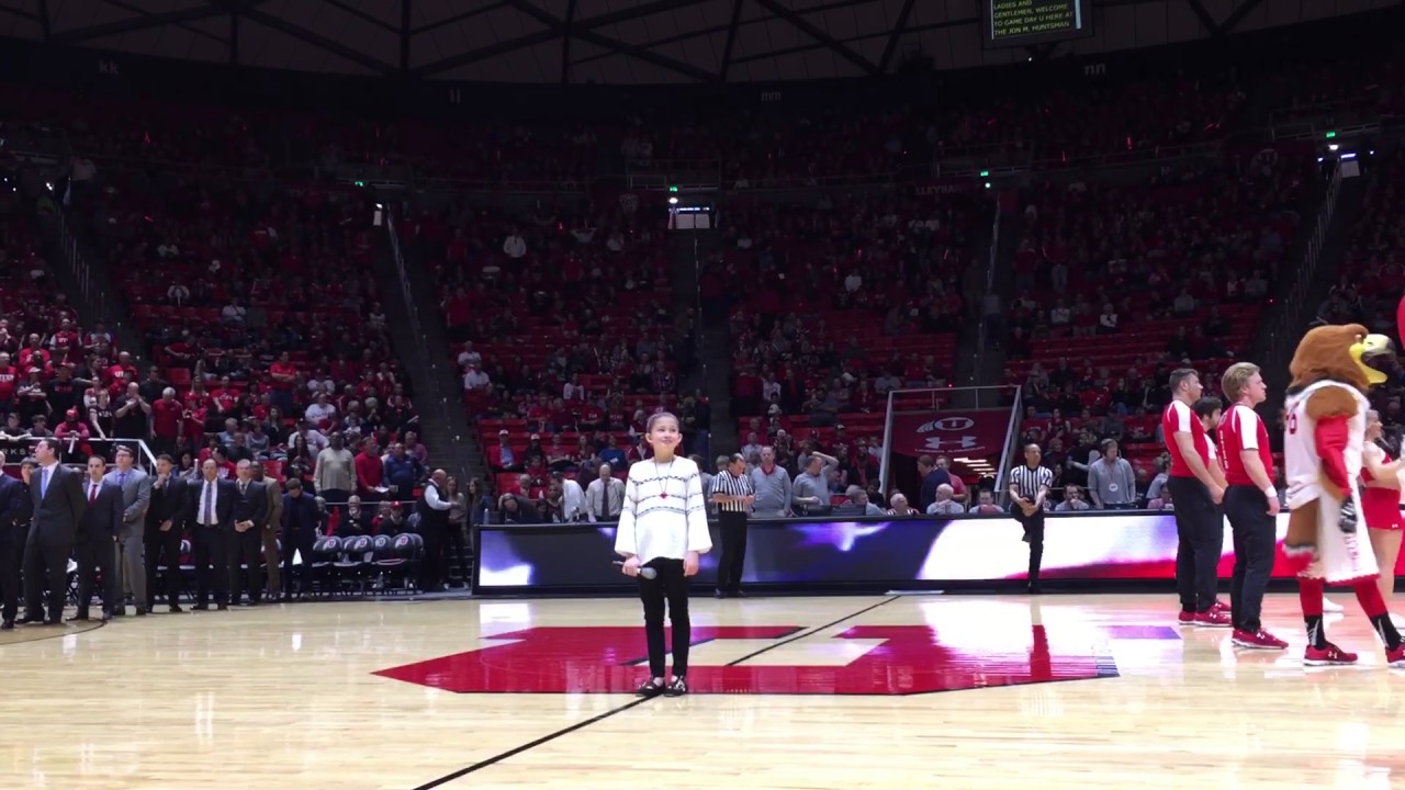 Lydia Oakeson sings "The Star Spangled Banner" at the University of ...
