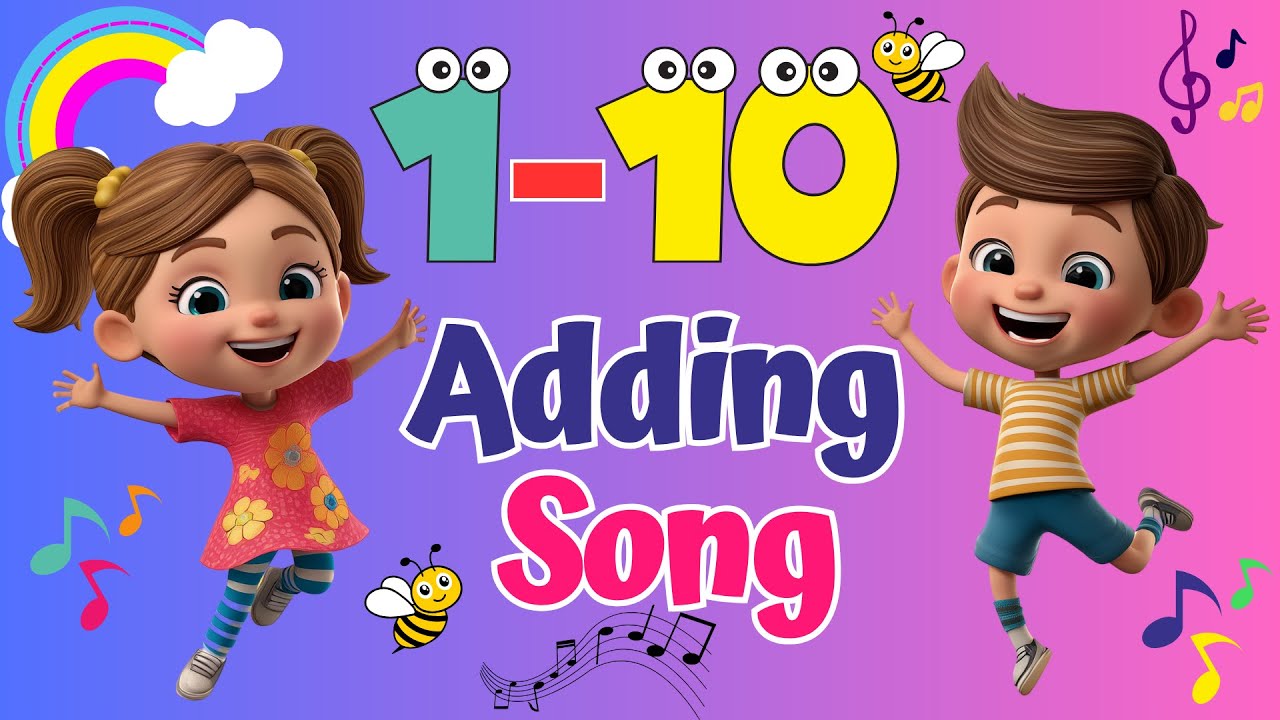 1-10 Adding Song - Adding Up is Fun! Learn to Add with a Happy Song ...
