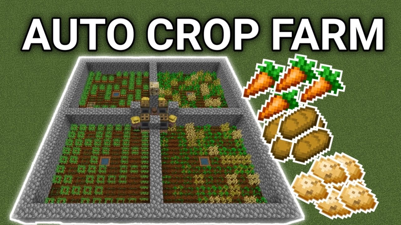 Minecraft Auto Crop Farm Tutorial | MCPE 1.19 - YouTube