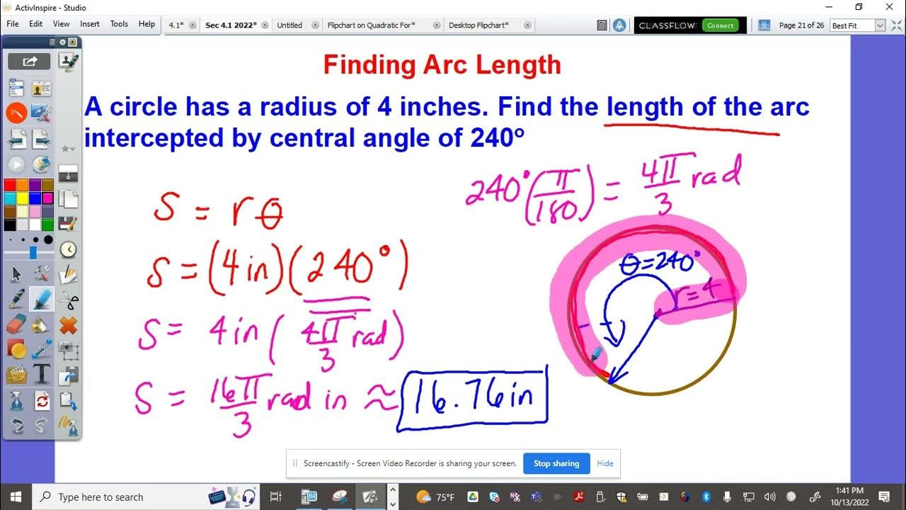 Pre Calculus Linear Angular Speed 2022 - YouTube