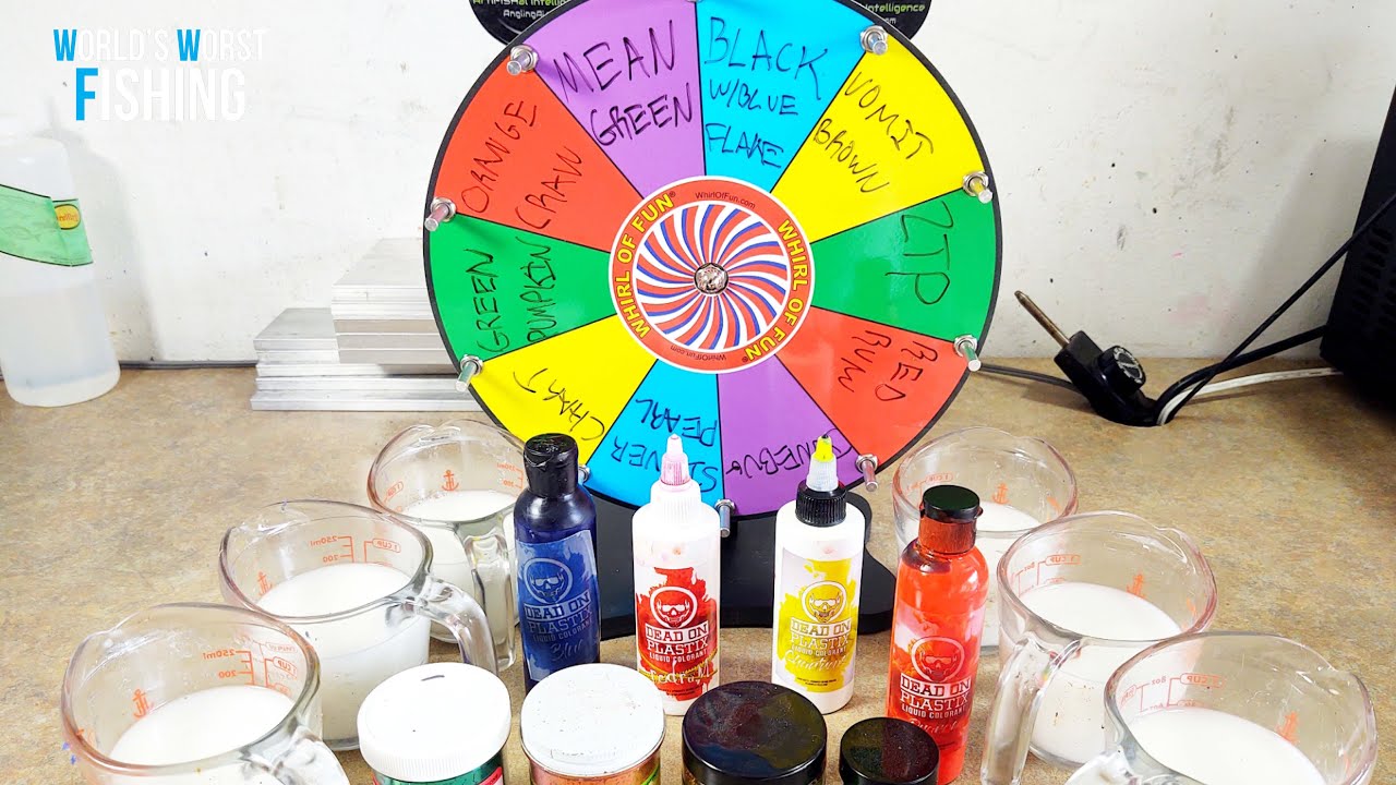 WHEEL OF BAIT COLORS: Lure Making Color Roulette - YouTube