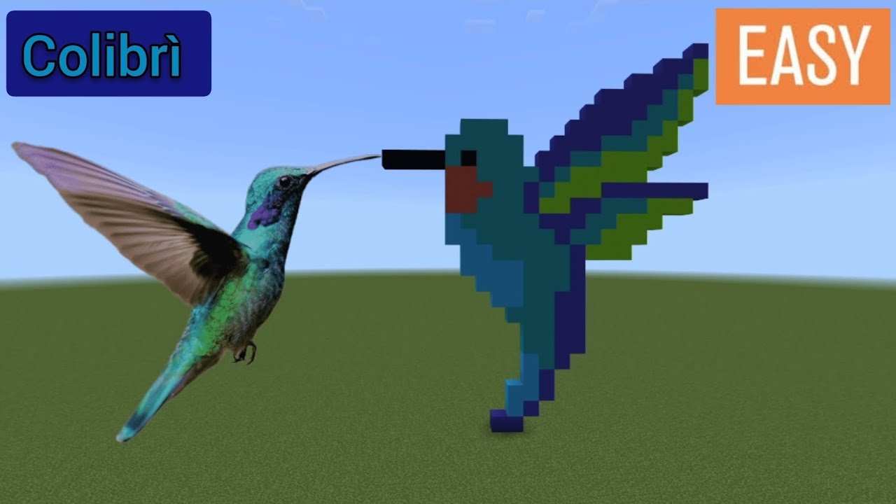Minecraft: pixel art colibrì tutorial - YouTube