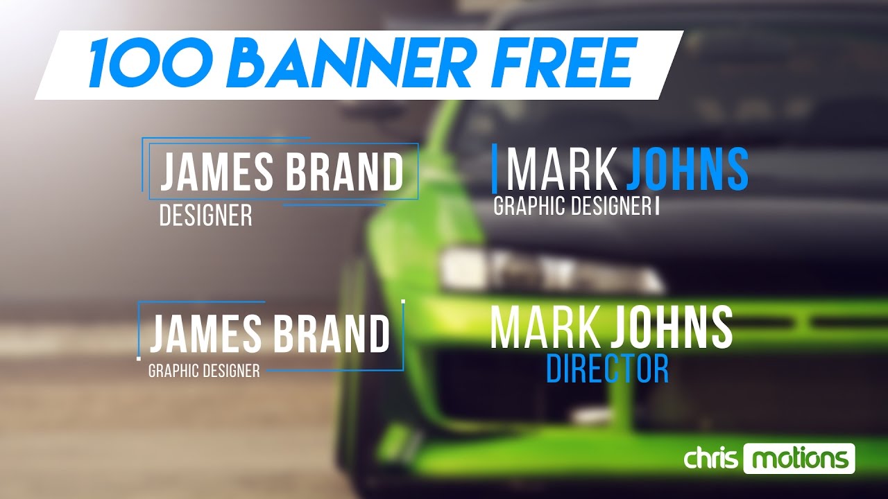 Pack 100 Banner Template Free - 100 Titles Free - YouTube