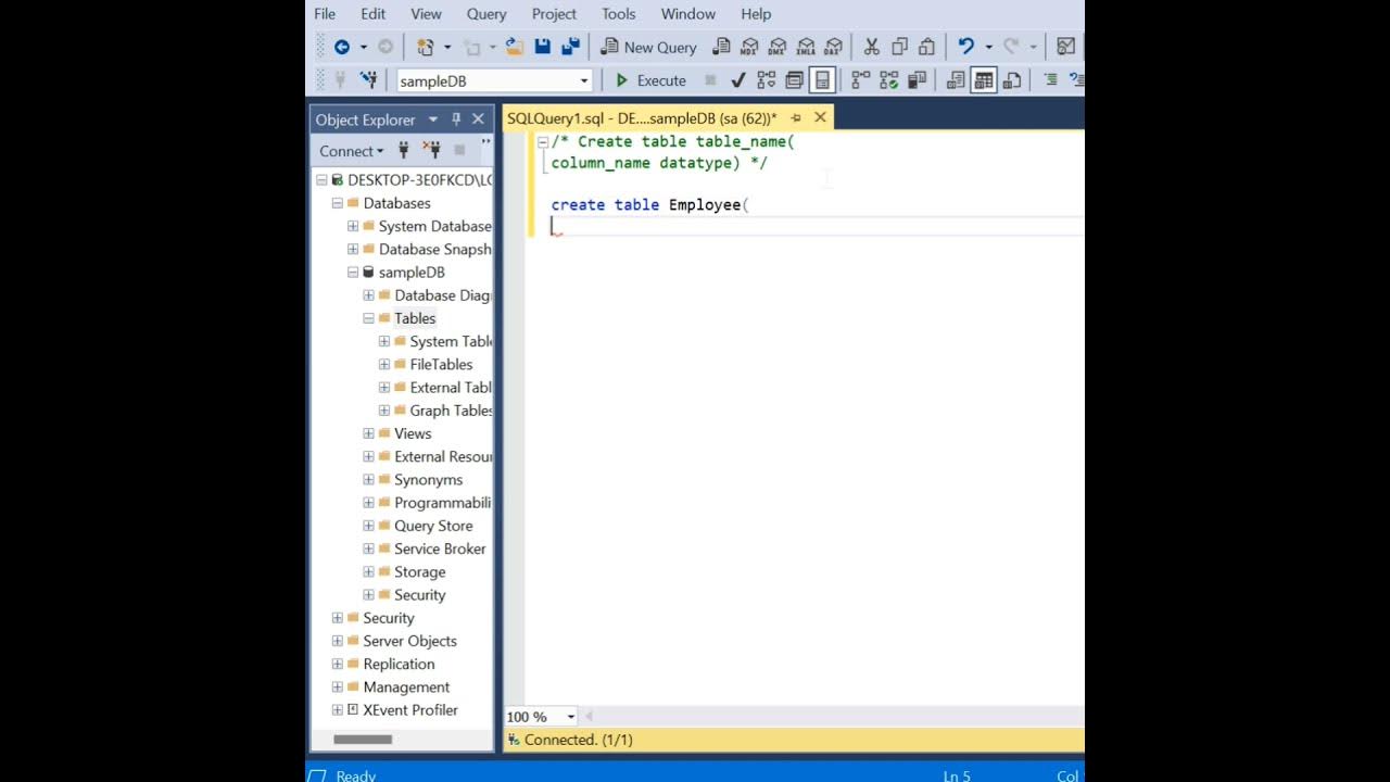 Microsoft SQL table operations in Tamil. #mssql #databaseconcepts #tamiltutorial - YouTube