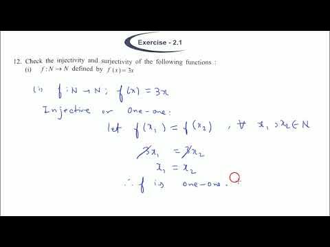 Check the injectivity and surjectivity of the functions : f:N→ N defined by f (x) = 3x - YouTube