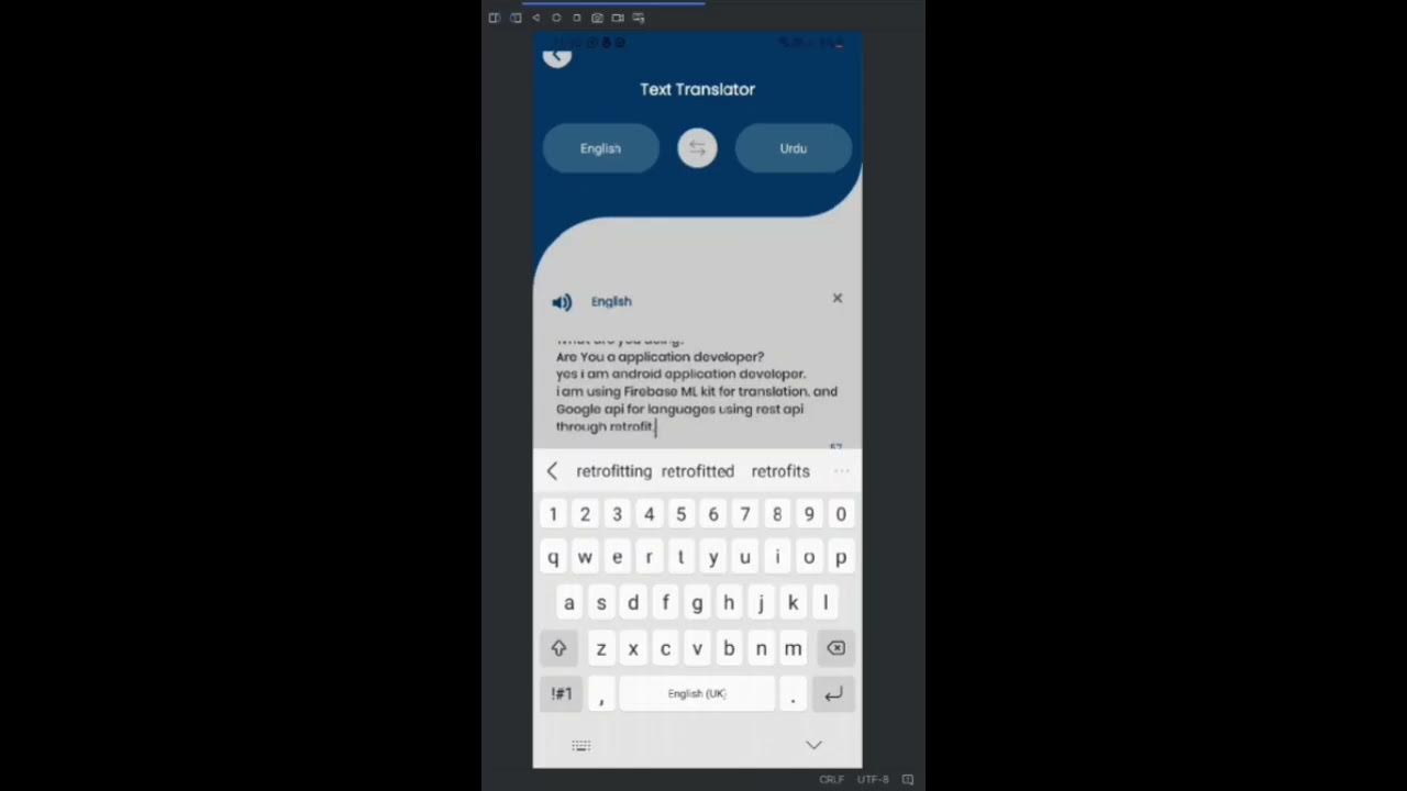 Here's a look at our new translation app, built using Kotlin and Google's ML kit. - YouTube