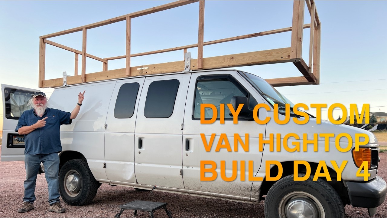 DIY Custom Van Hightop Build Day 4 - Framing the Walls of the Van Hightop - YouTube