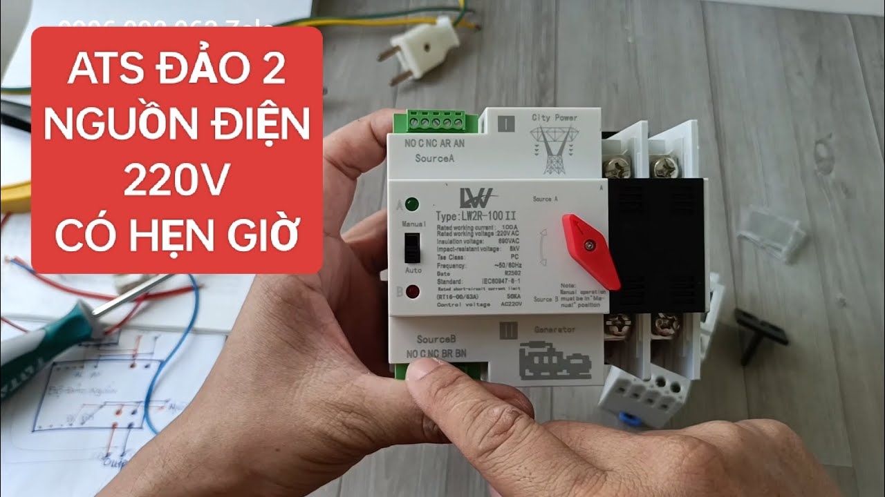 CÁCH LẮP ATS ĐẢO 2 NGUỒN ĐIỆN 220V VỚI TIMER HẸN GIỜ CHU KỲ THÁNG #NKG5 ...