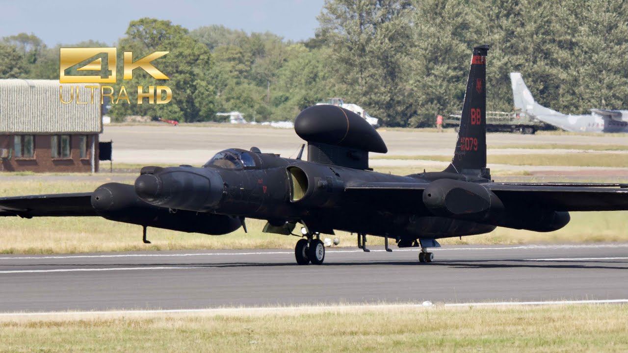 (4K) Lockheed U-2S United States Air Force USAF 80-1079 arrival RAF ...