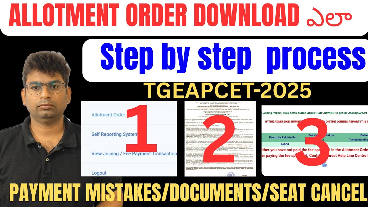 Tg eapcet 2025 allotment order step by step process|#tg_eapcet_2025 # ...