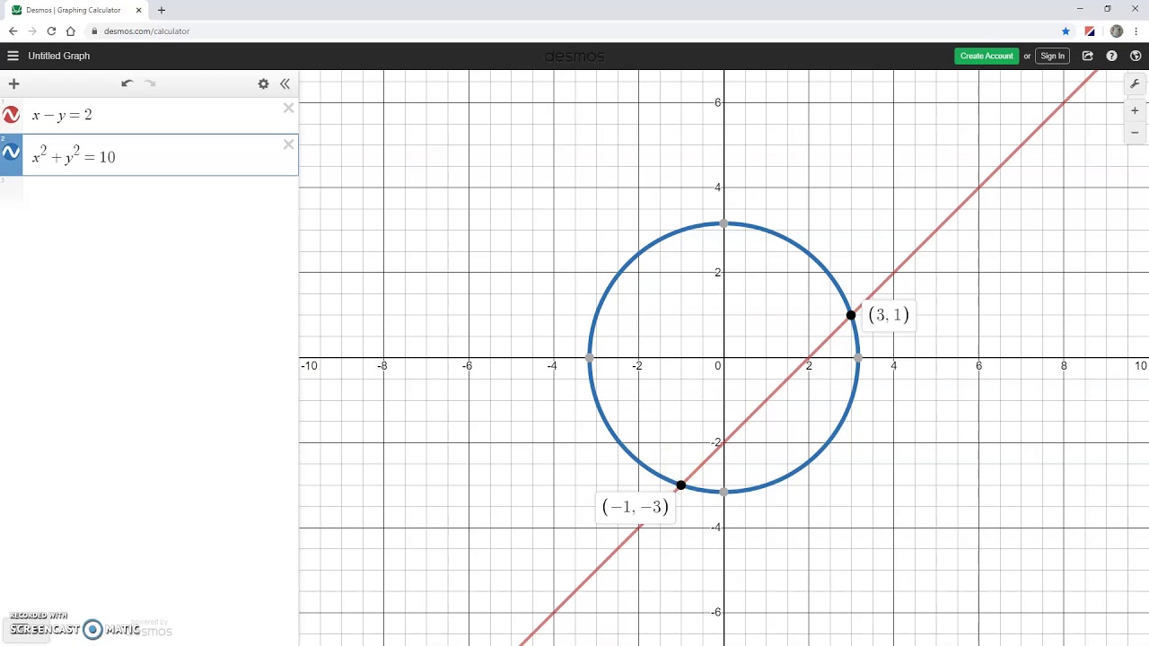 Solving Non Linear Systems With Desmos YouTube Solving Non Linear Systems With Desmos YouTube