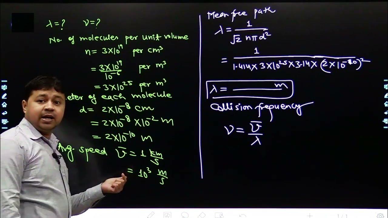 Calculate the mean free path and the collision frequency of air molecules, if the number of ...