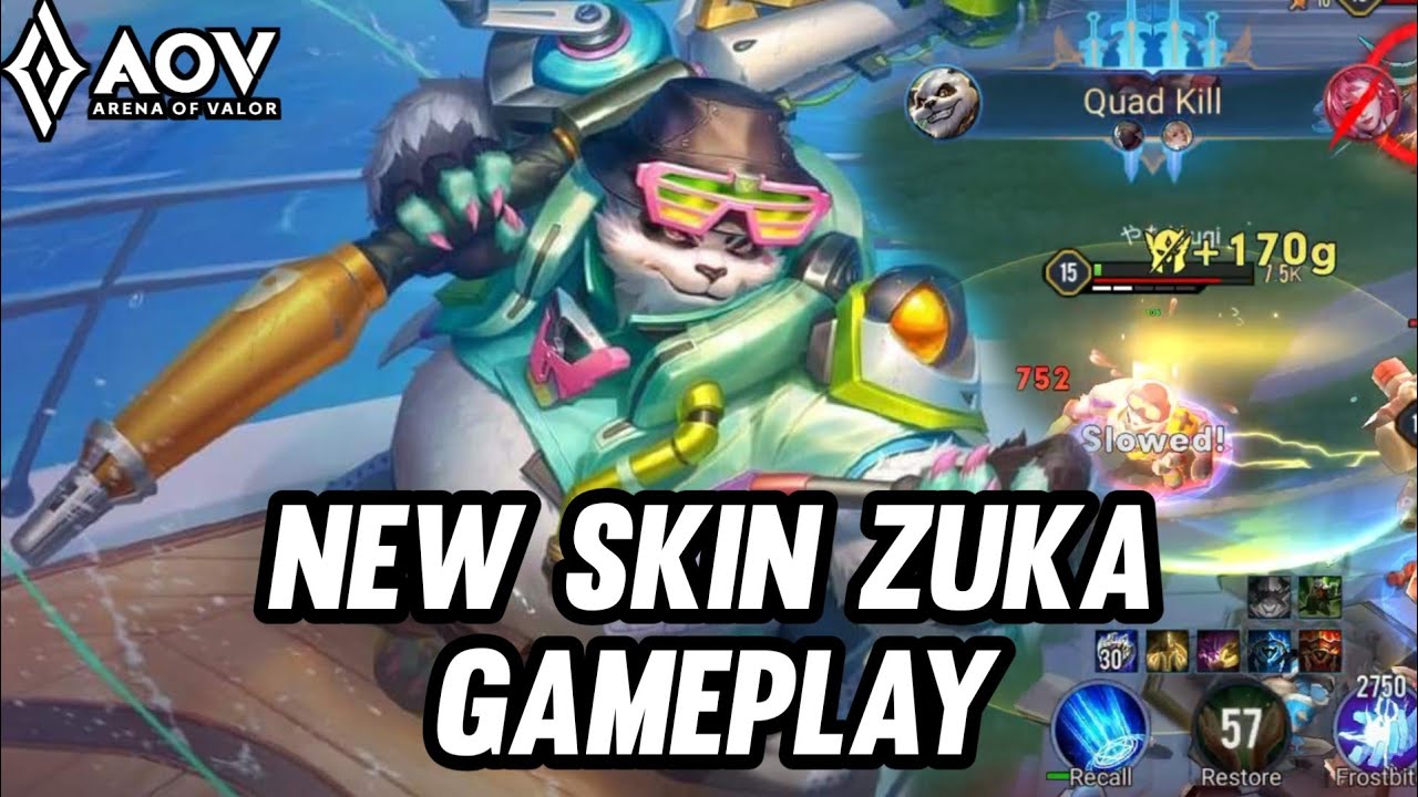AOV : NEW SKIN ZUKA GAMEPLAY - ARENA OF VALOR LIÊNQUÂNMOBILE ROV COT ...