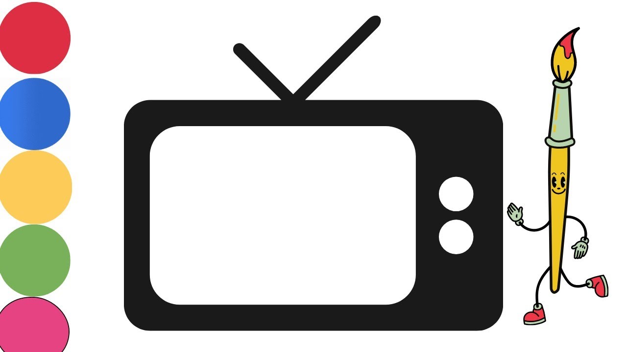 How to draw TV| how to draw & color |easy drawing tutorial| television ...