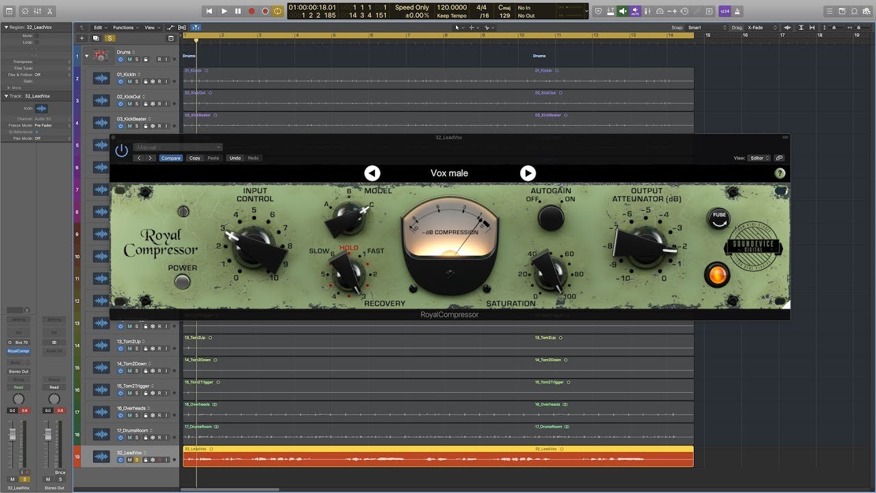 Royal Compressor by United Plugins Demo on drums and vocal NO TALKING - YouTube