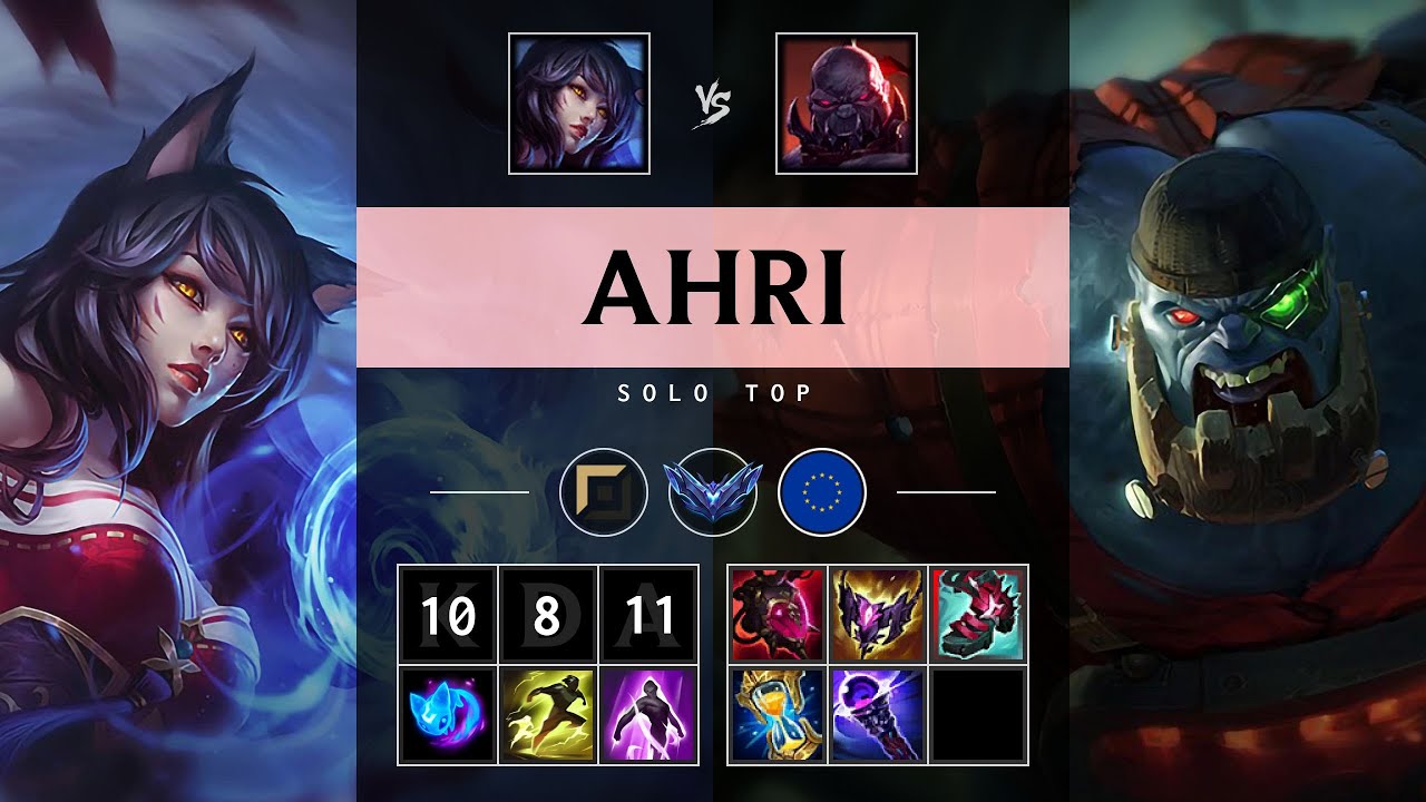 Ahri Top vs Sion - EUW Diamond Patch 25.21 - YouTube