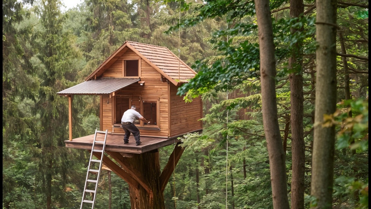 Man Built a Tree House in 30 Days - YouTube