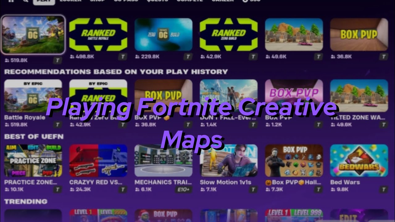 Playing Fortnite Creative Maps - YouTube