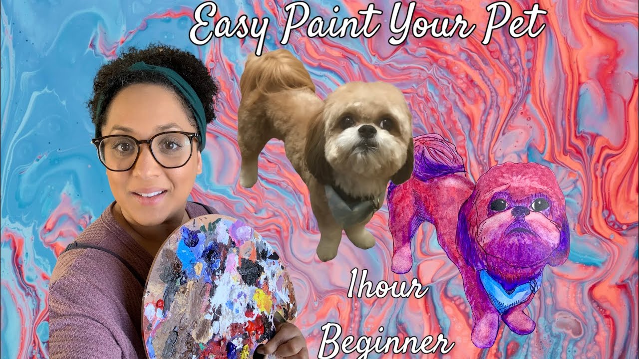 Easy Pet Portrait DIY Painting NO DRAWING - YouTube