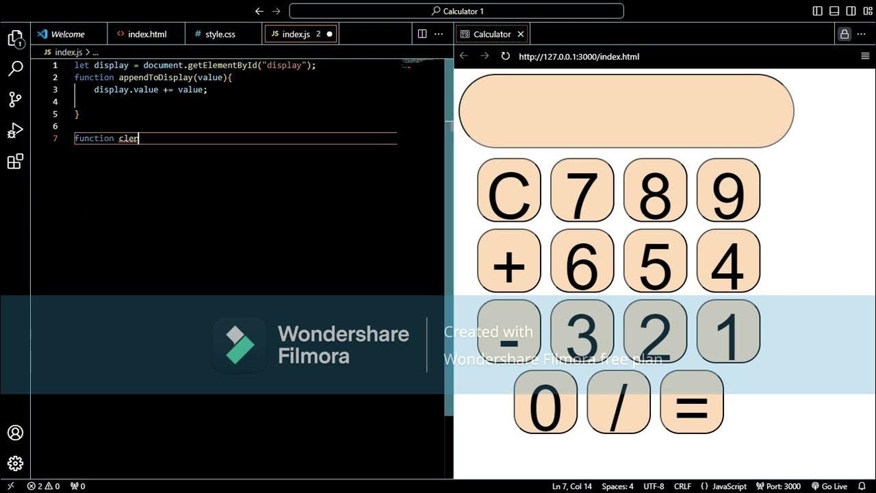 create a simple calculator program with Javascript - YouTube