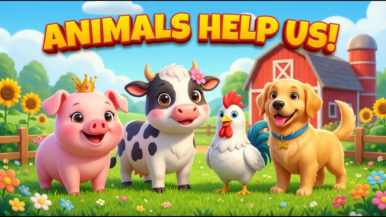 Farm Animals Help Humans! 🐷🐄🐔 Learn How Animals Work on the Farm ...